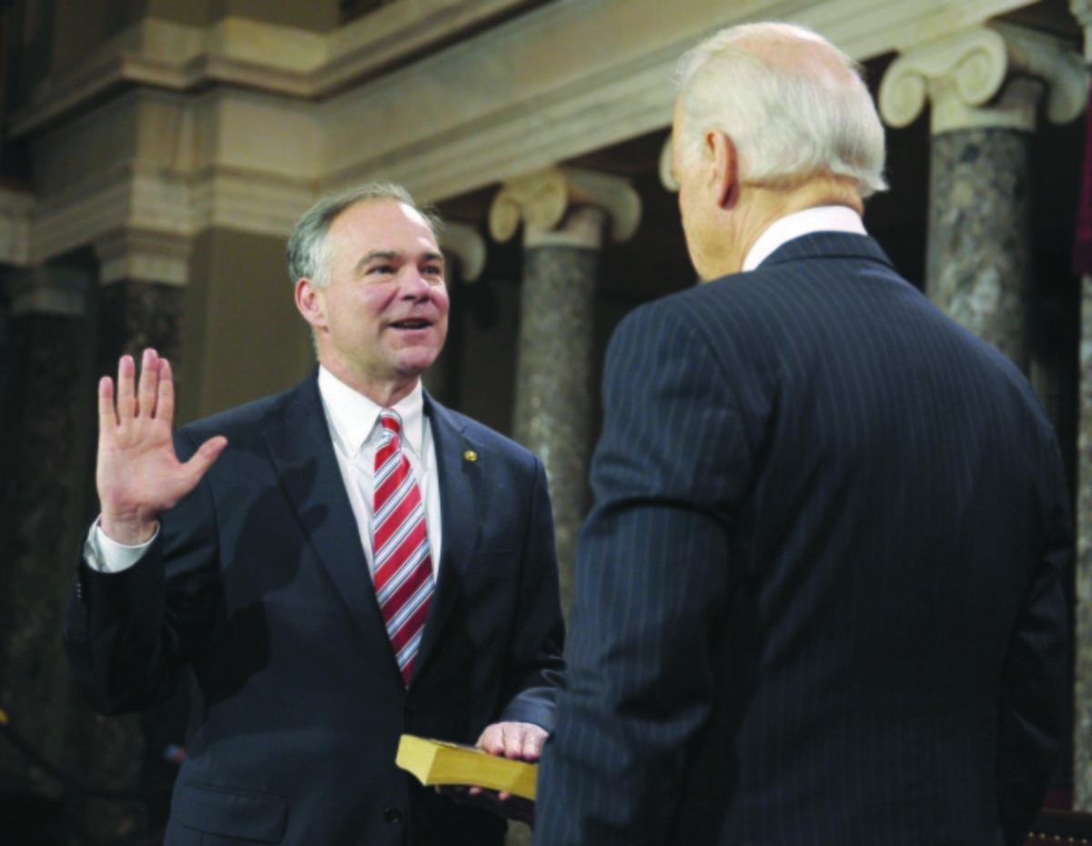 Tim Kaine sworn in at U.S. Senate as crucial year looms - Washington Examiner