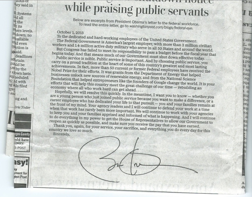 WaPo Publishes Obama’s Letter to Federal Employees, But Edits it for ...