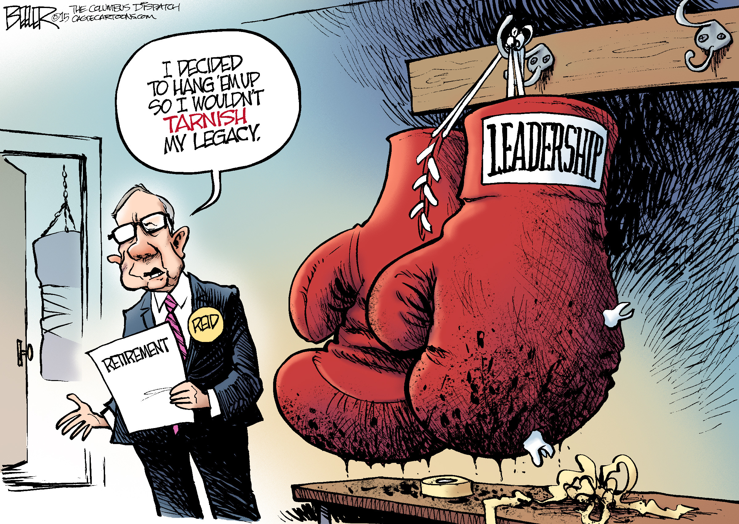 Editorial cartoon: Reid exits the ring - Washington Examiner