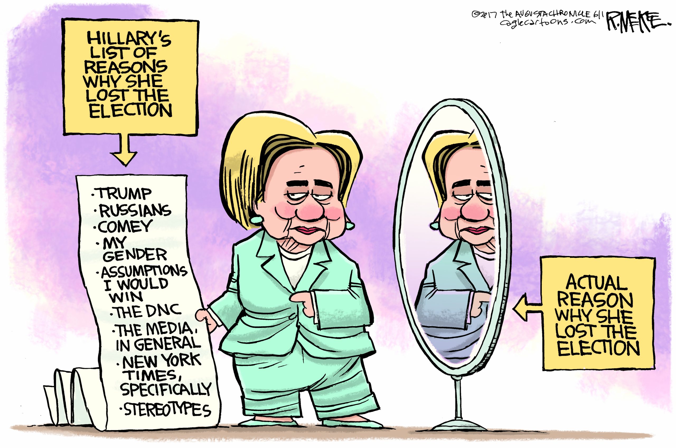 Editorial cartoon: Hillary Clinton’s reasons vs. actual reasons why she ...