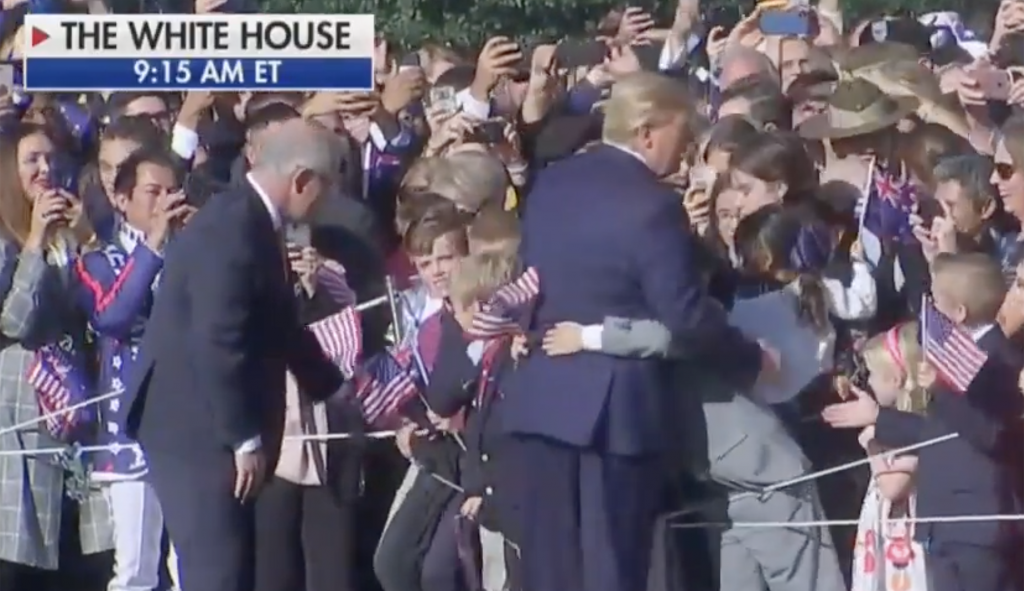 WATCH: Emotional young boy gives Trump bear hug at White House ceremony ...