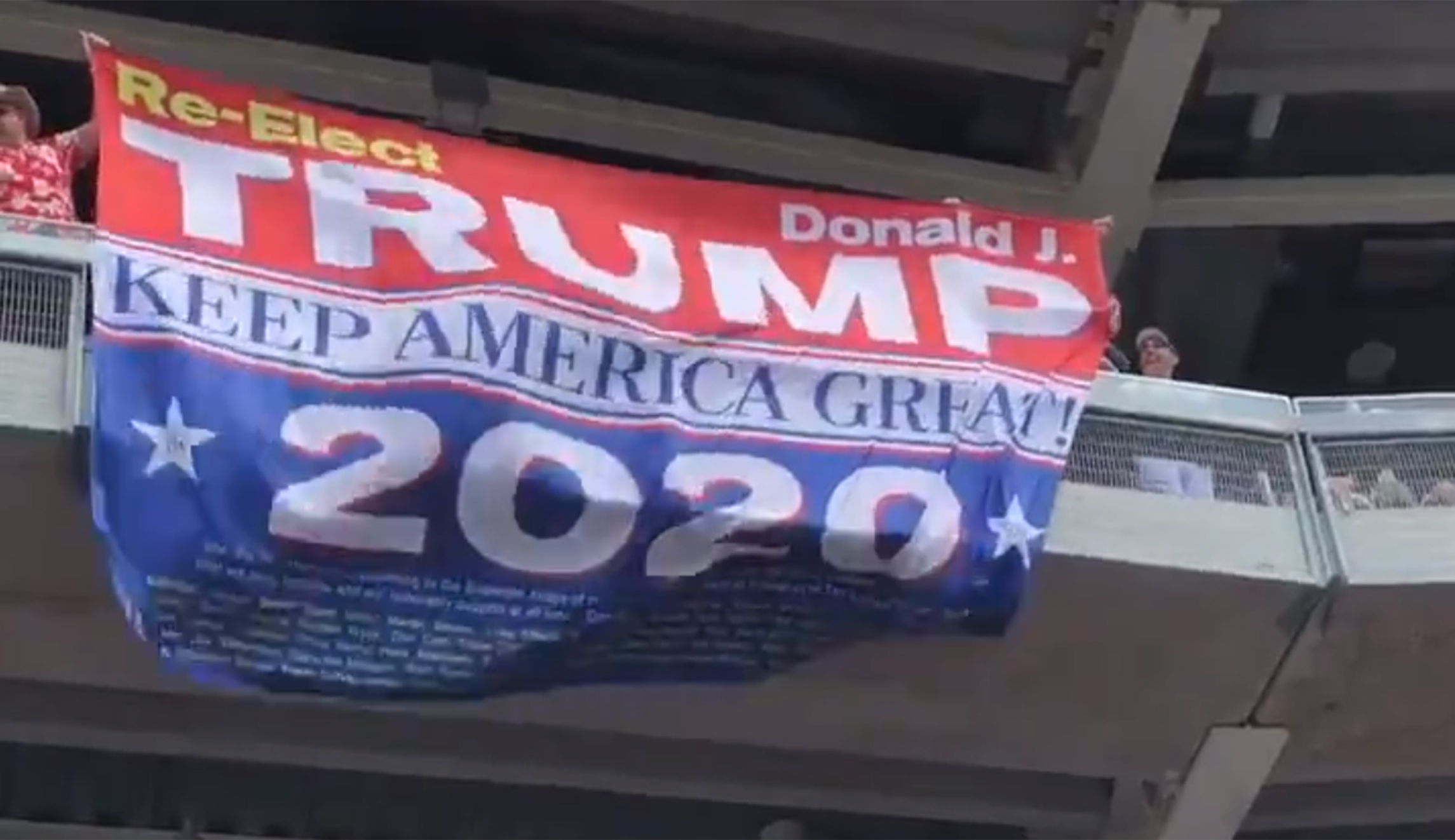 Huge ‘Trump 2020’ banner displayed by fans at Yankee Stadium ...