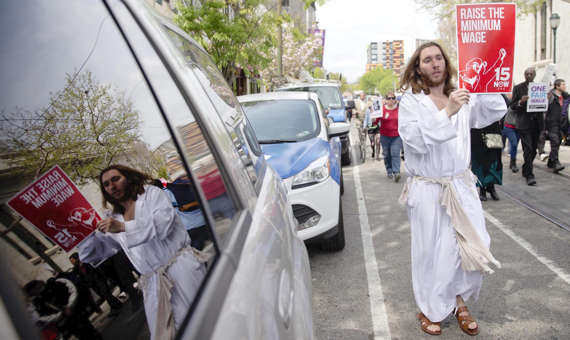 ‘I forgive you for trespassing against me’: Man dressed as ‘Philly ...