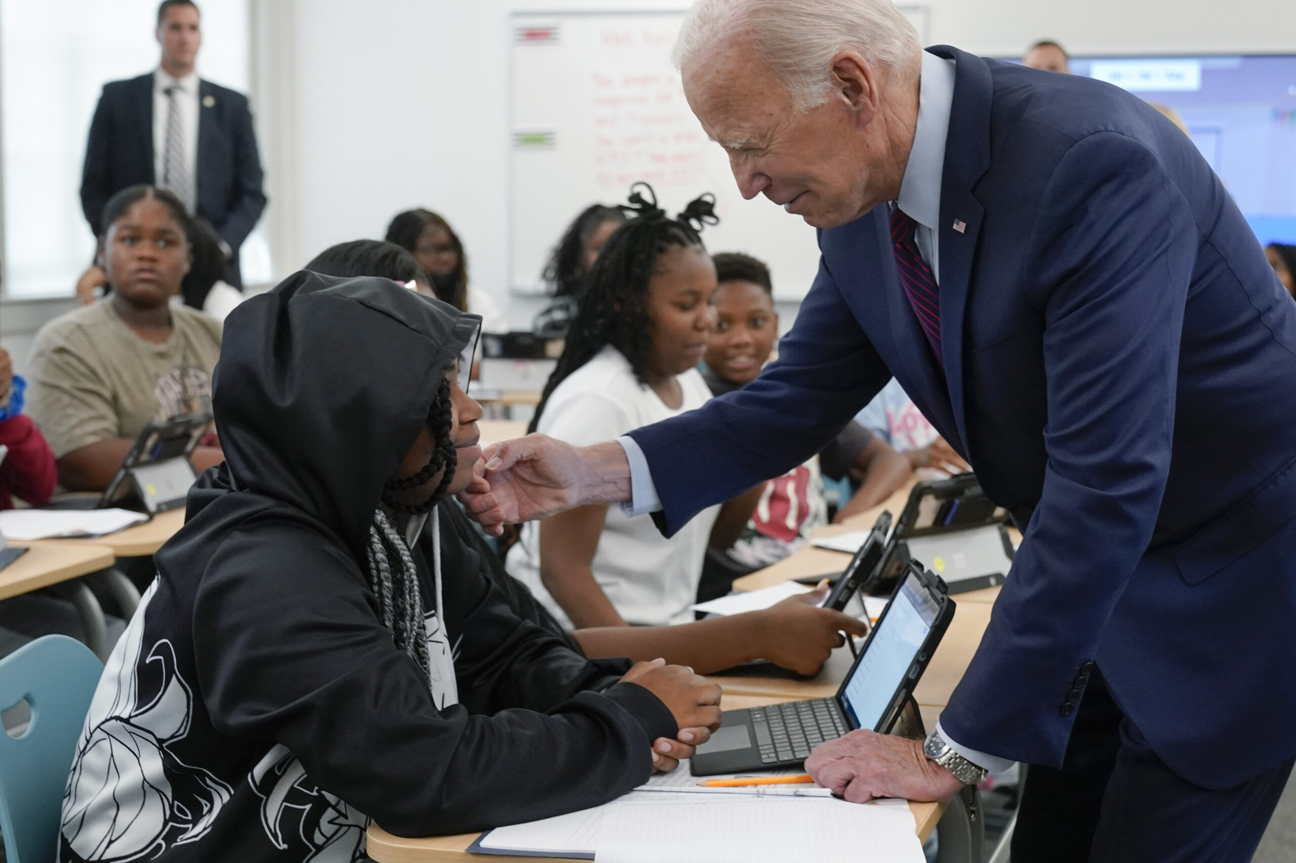 Biden welcomes DC students back to school, calls female middle schooler ...