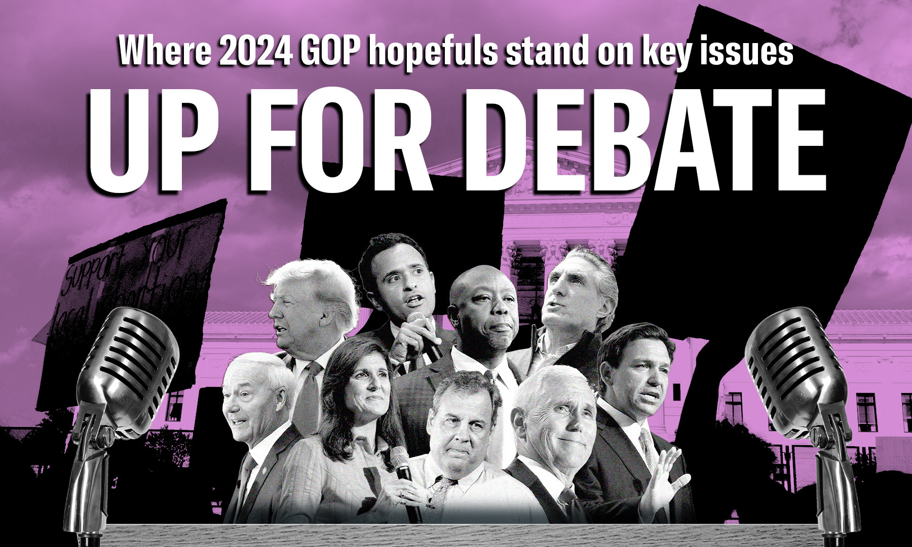 Up for Debate: Trump, DeSantis, and 2024 GOP hopefuls’ stances on ...