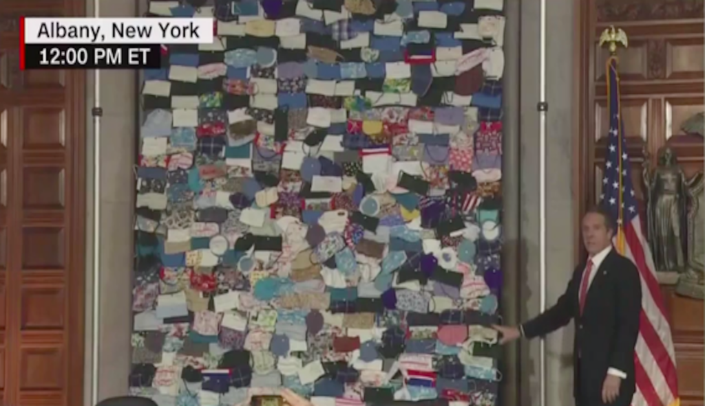 'A self-portrait of America': Andrew Cuomo unveils 10-foot-tall mask ...