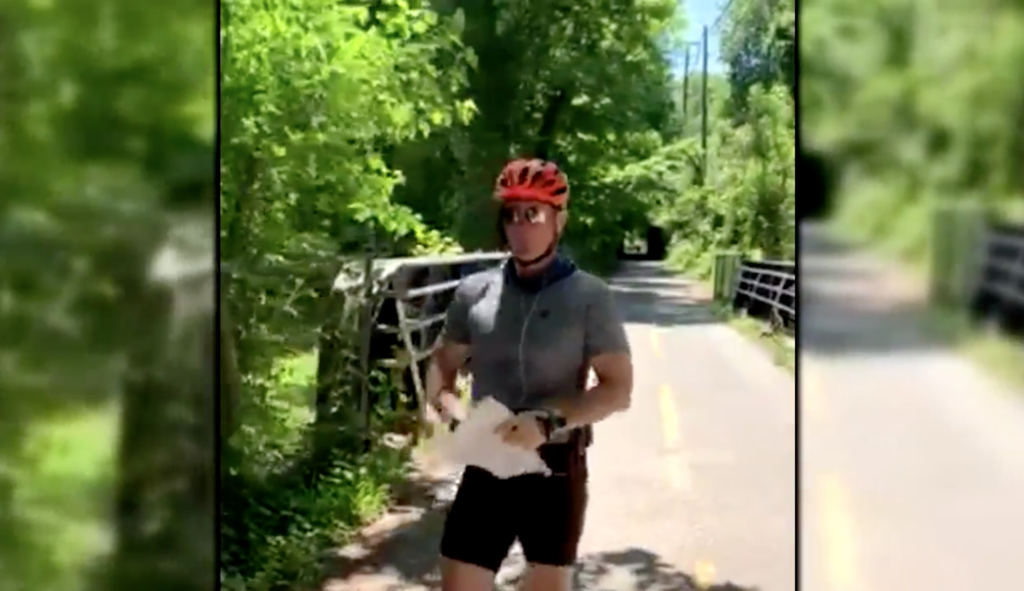 Maryland police searching for cyclist who accosted people posting signs ...